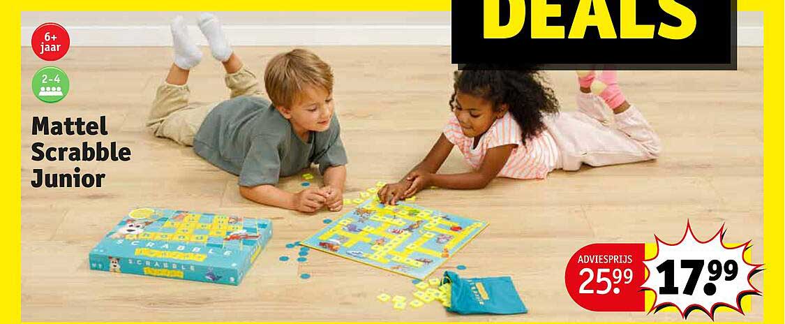 Mattel Scrabble Junior Aanbieding bij Kruidvat - FolderFeest.nl