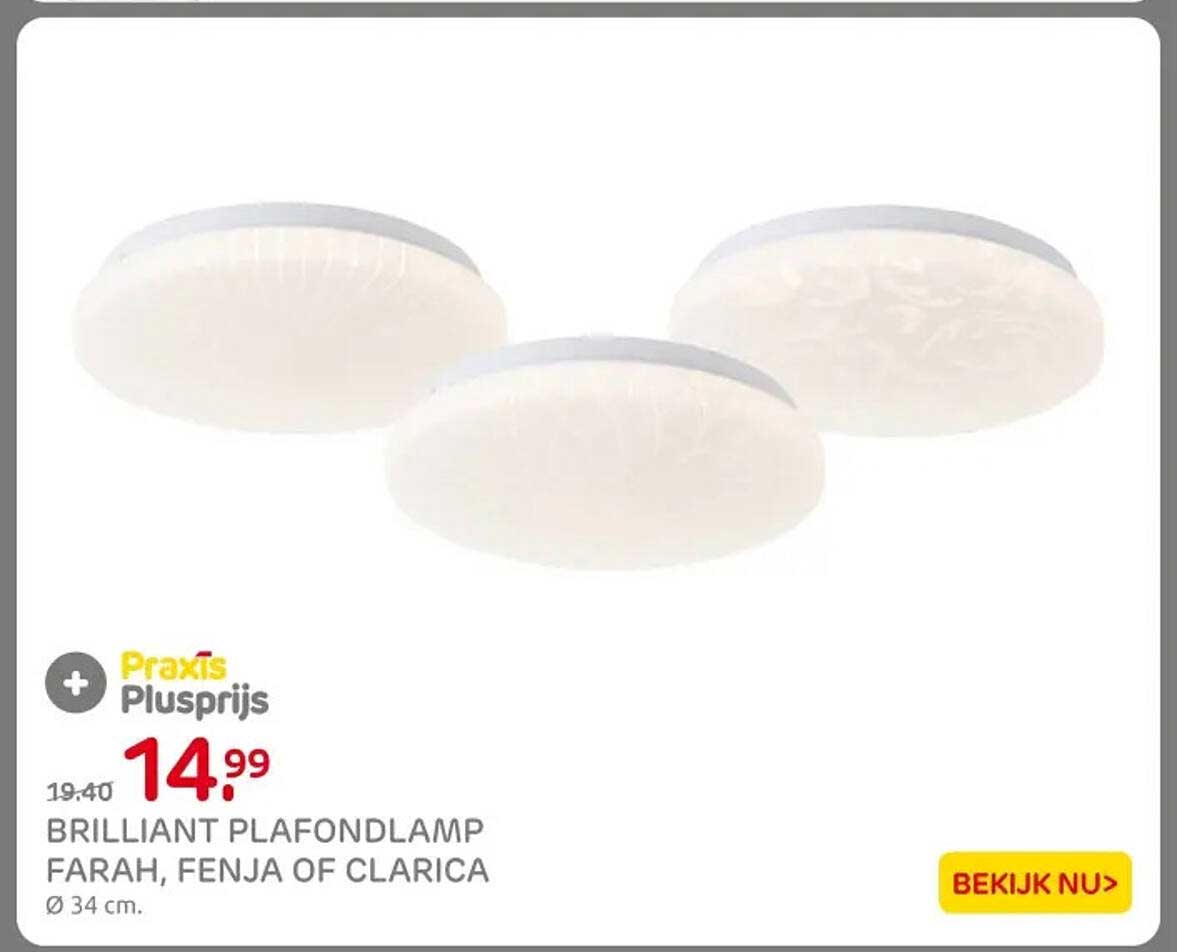 Brilliant Plafondlamp Farah, Fenja Of Clarica Aanbieding bij Praxis ...