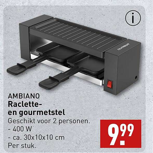 Ambiano Raclette- En Gourmetstel aanbieding bij ALDI