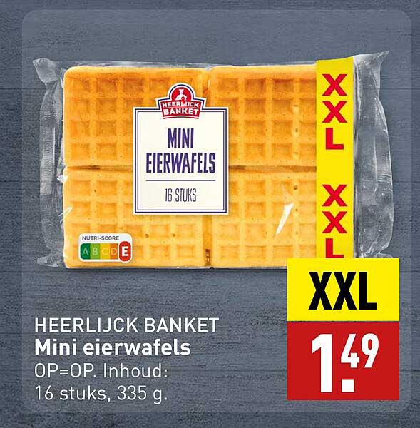 Heerlijk Banket Mini Eierwafels Aanbieding bij ALDI - FolderFeest.nl