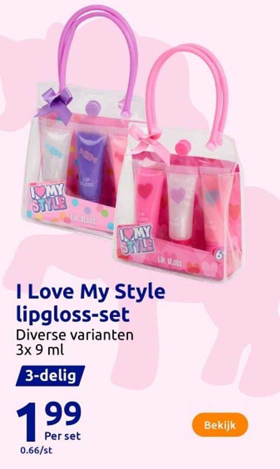 I Love My Style Lipgloss-Set Aanbieding bij Action - FolderFeest.nl