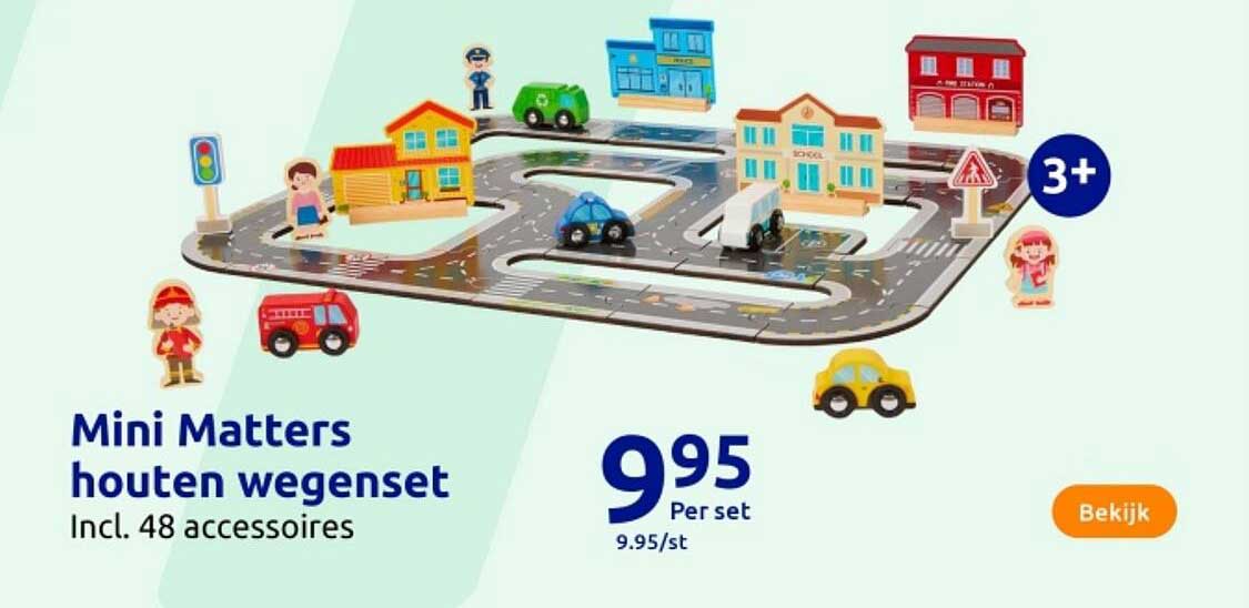 Mini Matters Houten Wegenset aanbieding bij Action