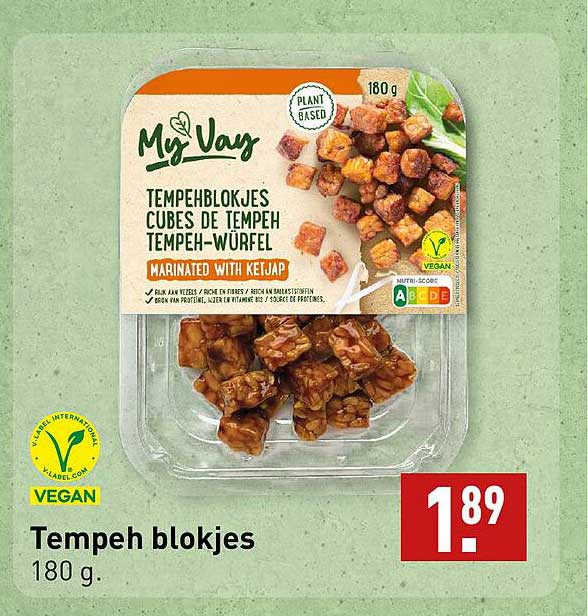Tempeh Blokjes Aanbieding bij ALDI - FolderFeest.nl