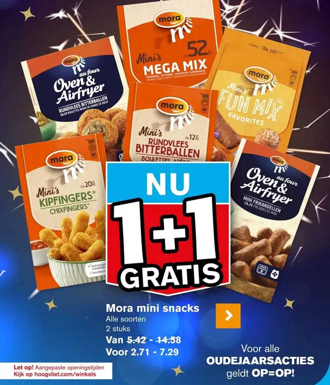 Mora Mini Snacks aanbieding bij Hoogvliet
