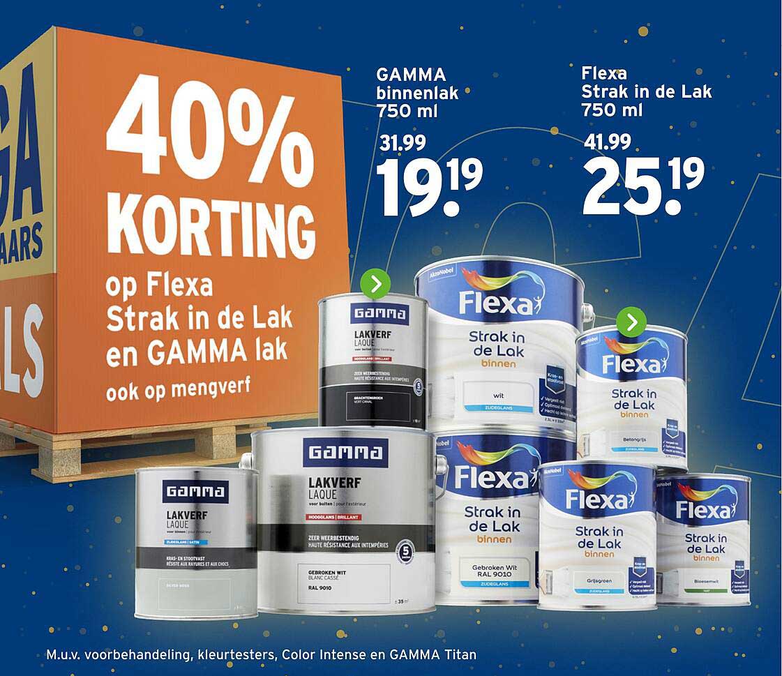 40% Korting Op Flexa Strak In De Lak En Gamma Lak Ook Op Mengverf ...