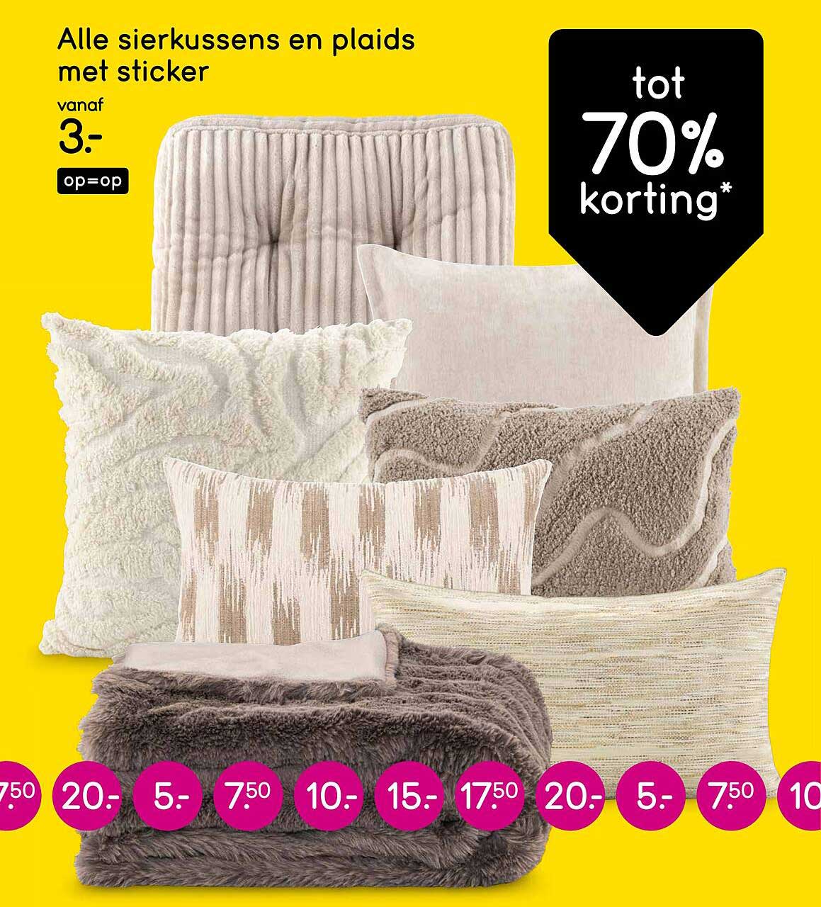 Alle Sierkussens En Plaids Met Sticker Vanaf 3,- Aanbieding bij Leen ...