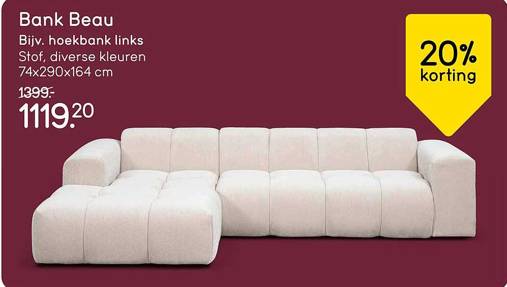 Bank Beau Aanbieding bij Leen Bakker - FolderFeest.nl