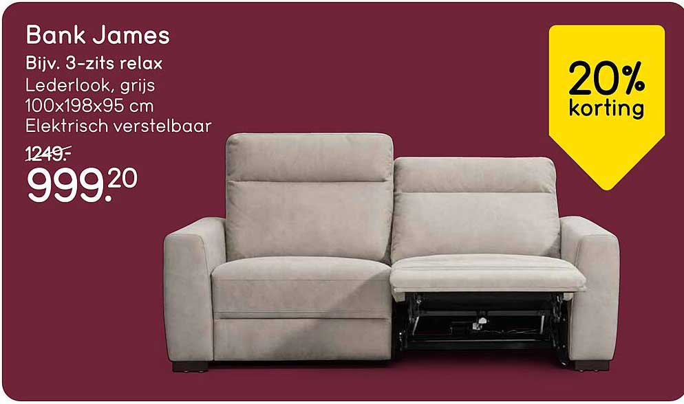 Bank James Aanbieding bij Leen Bakker - FolderFeest.nl