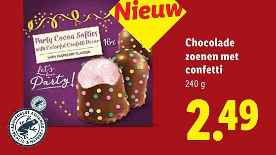 Chocolade Zoenen Met Confetti Aanbieding bij Lidl - FolderFeest.nl