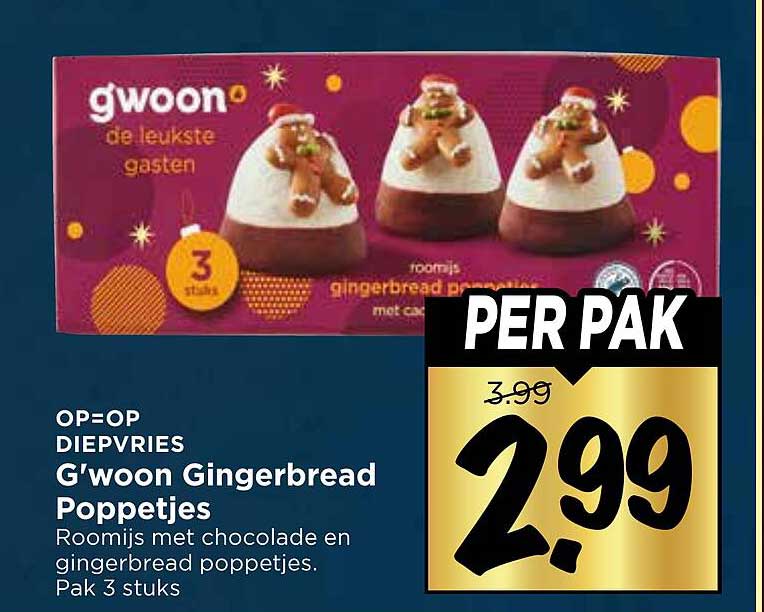 G’woon Gingerbread Poppetjes Aanbieding bij Vomar - FolderFeest.nl