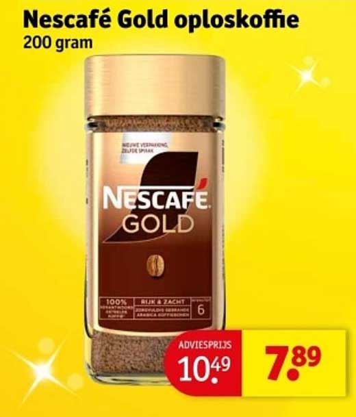 Nescafé Oploskoffie Gold Alle Potten Van 200 Gram Aanbieding bij ...