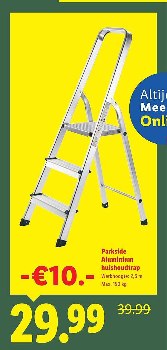 Parkside Aluminium Huishoudtrap Aanbieding bij Lidl - FolderFeest.nl