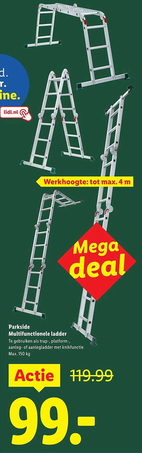 Parkside Multifunctionele Ladder Aanbieding bij Lidl - FolderFeest.nl