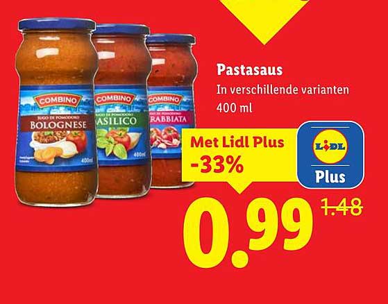 Pastasaus In Verschillende Varianten 400 Ml Aanbieding bij Lidl ...