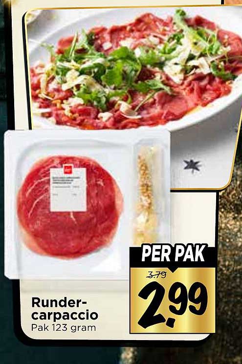 Rundercarpaccio Aanbieding bij Vomar - FolderFeest.nl
