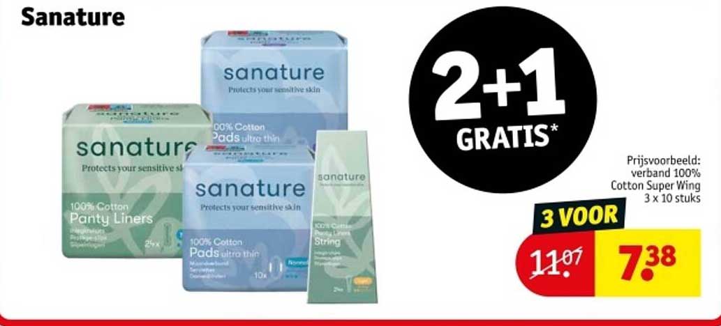 Sanature 100% Cotton Panty Liners, Pads Ultra Thin, String Aanbieding ...