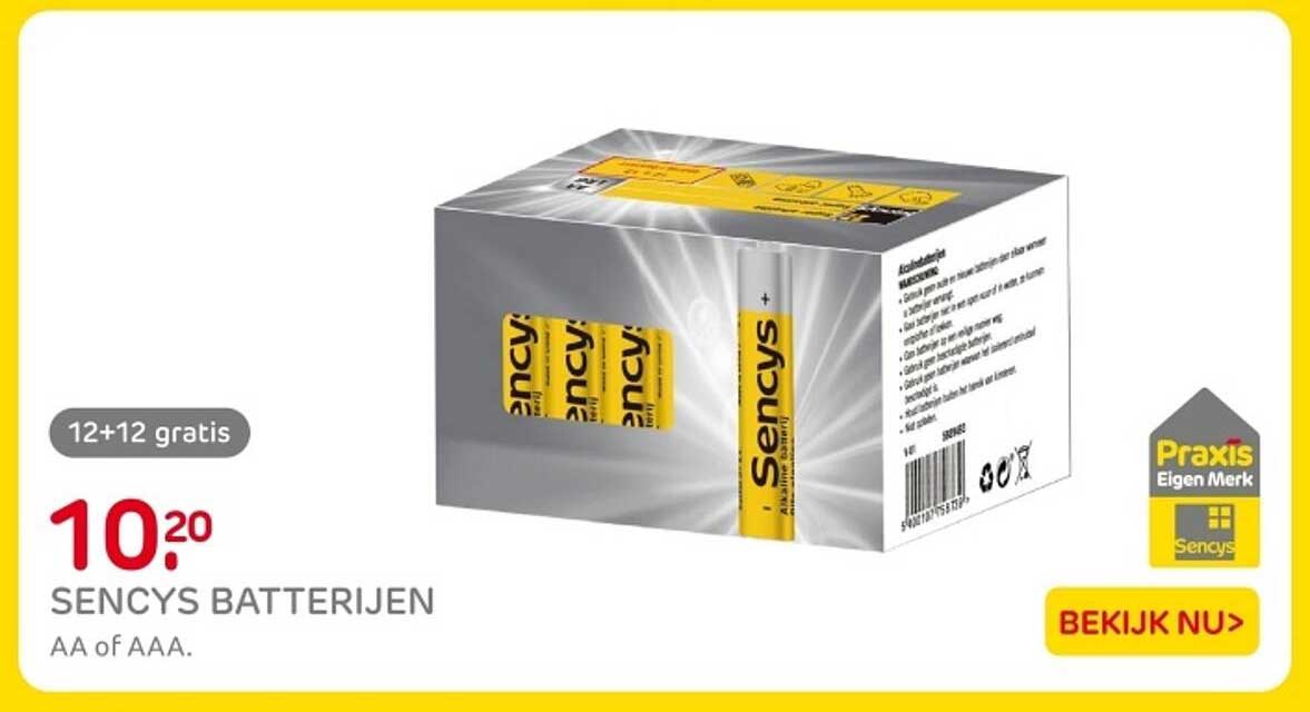 Sencys Batterijen Aa Of Aaa Aanbieding bij Praxis - FolderFeest.nl