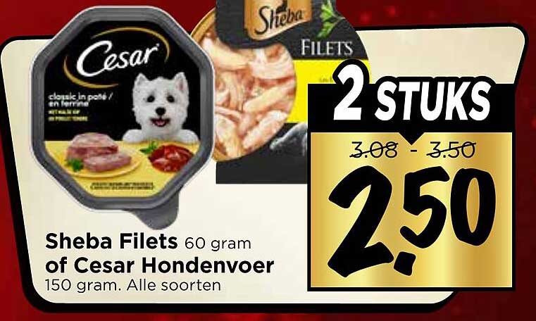 Sheba Filets 60 Gram Of Cesar Hondenvoer 150 Gram. Alle Soorten ...