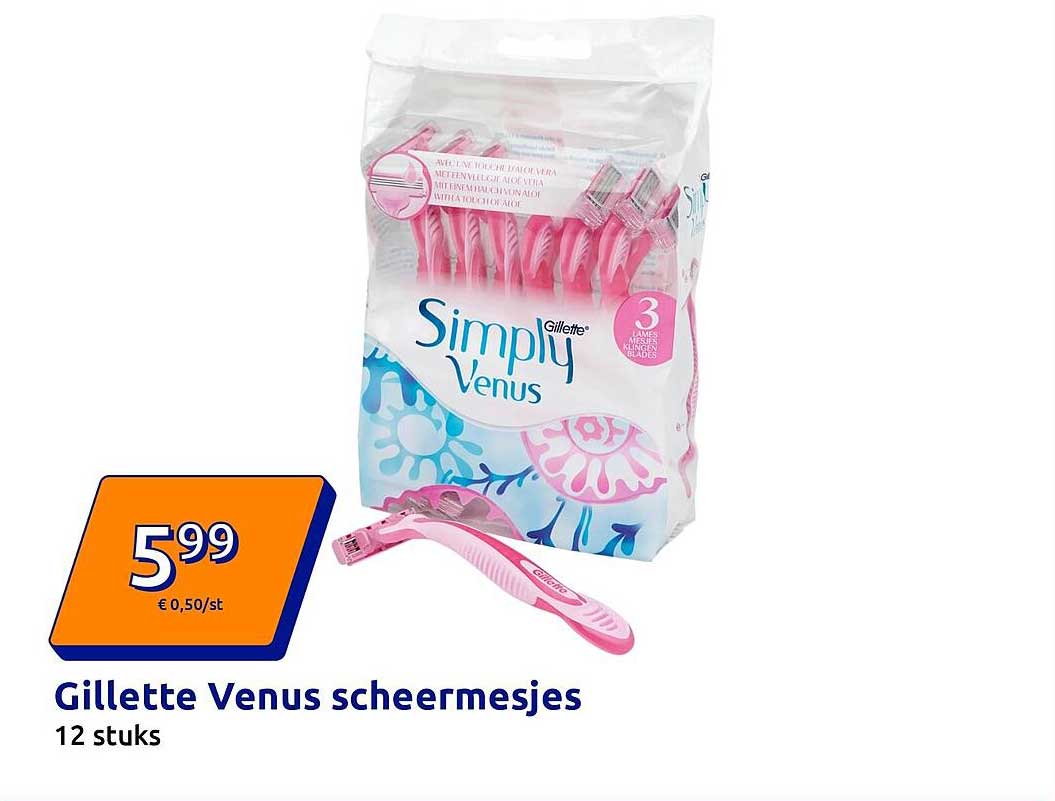 Gillette Venus Scheermesjes Aanbieding bij Action - FolderFeest.nl