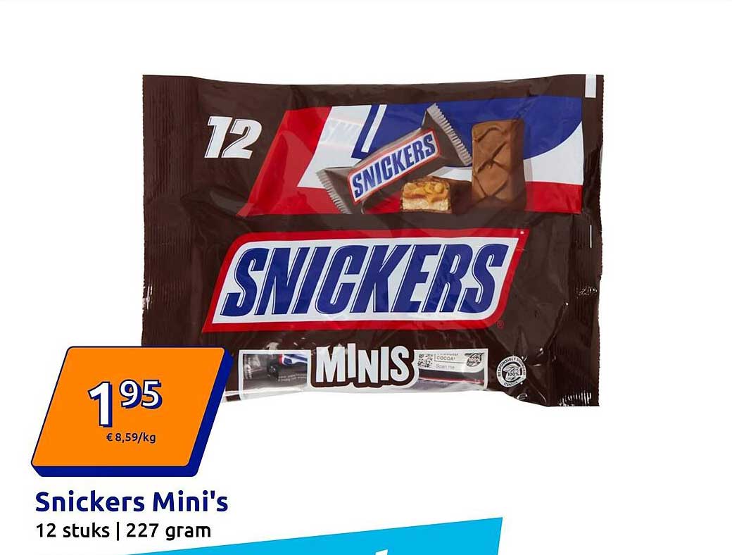 Snickers Mini's Aanbieding bij Action - FolderFeest.nl