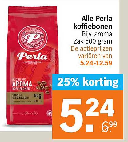 Alle Perla Koffiebonen aanbieding bij Albert Heijn