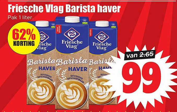Friesche Vlag Barista Haver aanbieding bij Dirk