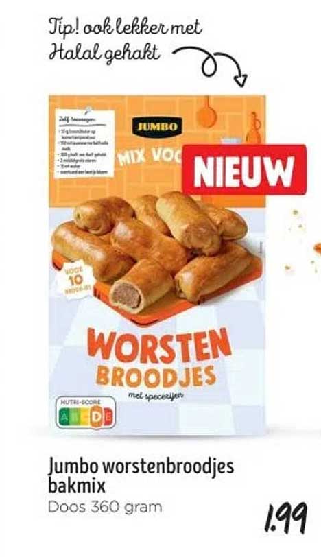 Jumbo Worstenbroodjes Bakmix Aanbieding bij Jumbo - FolderFeest.nl