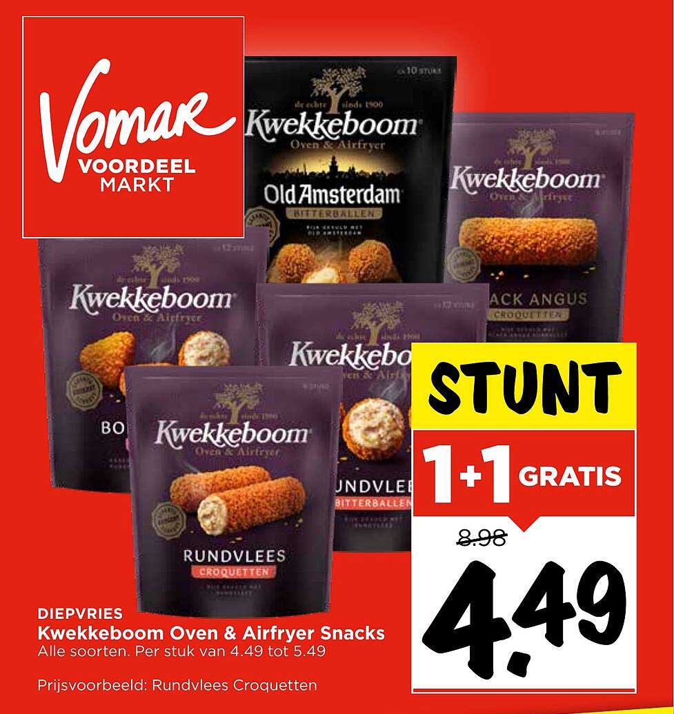 Kwekkeboom Oven & Airfryer Snacks aanbieding bij Vomar