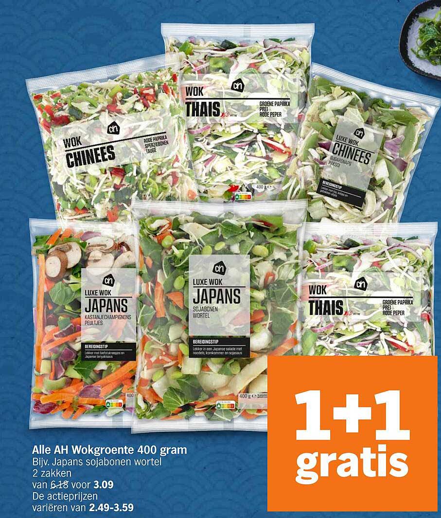Alle Ah Wokgroente 400 Gram Aanbieding bij Albert Heijn - FolderFeest.nl