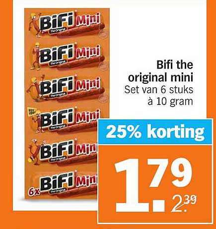 Bifi The Original Mini Set Van 6 Stuks À 10 Gram Aanbieding bij Albert ...