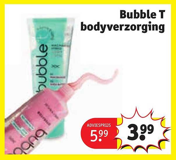 Bubble T Bodyverzorging aanbieding bij Kruidvat