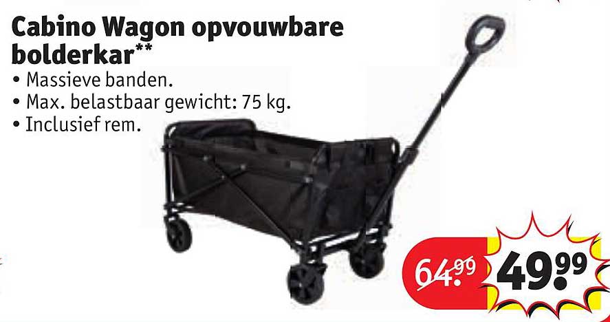 Cabino Wagon Opvouwbare Bolderkar** aanbieding bij Kruidvat