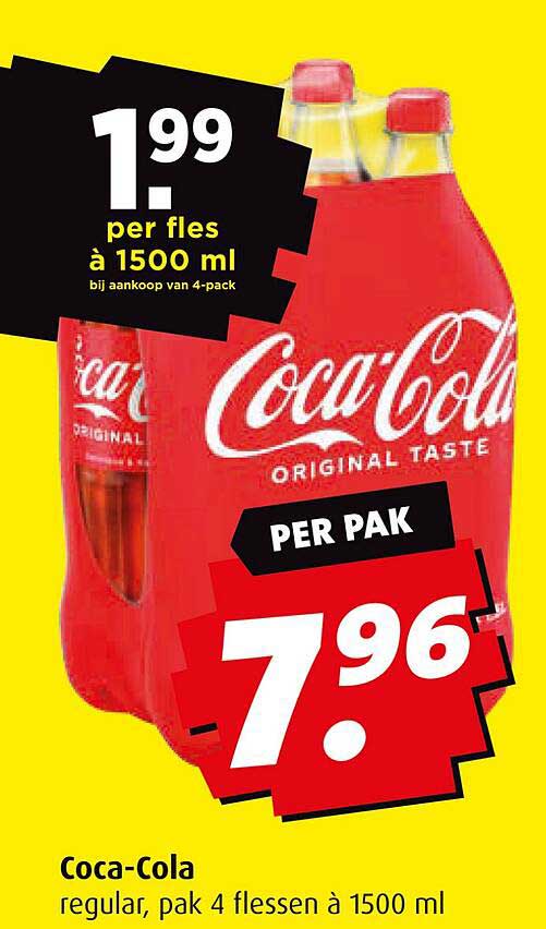 Coca-Cola Regular, Pak 4 Flessen À 1500 Ml aanbieding bij Boni