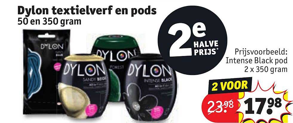 Dylon Textielverf En Pods 50 En 350 Gram aanbieding bij Kruidvat