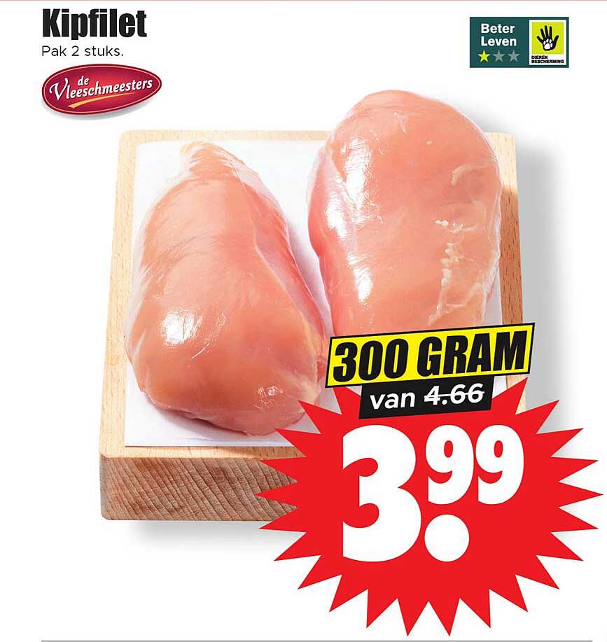 Kipfilet Pak 2 Stuks. Aanbieding bij Dirk - FolderFeest.nl