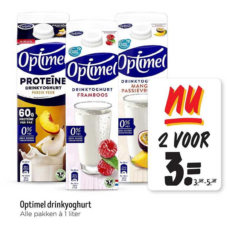 Optimel Drinkyoghurt aanbieding bij Jumbo