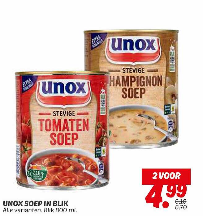 Unox Soep In Blik Aanbieding bij Dekamarkt - FolderFeest.nl