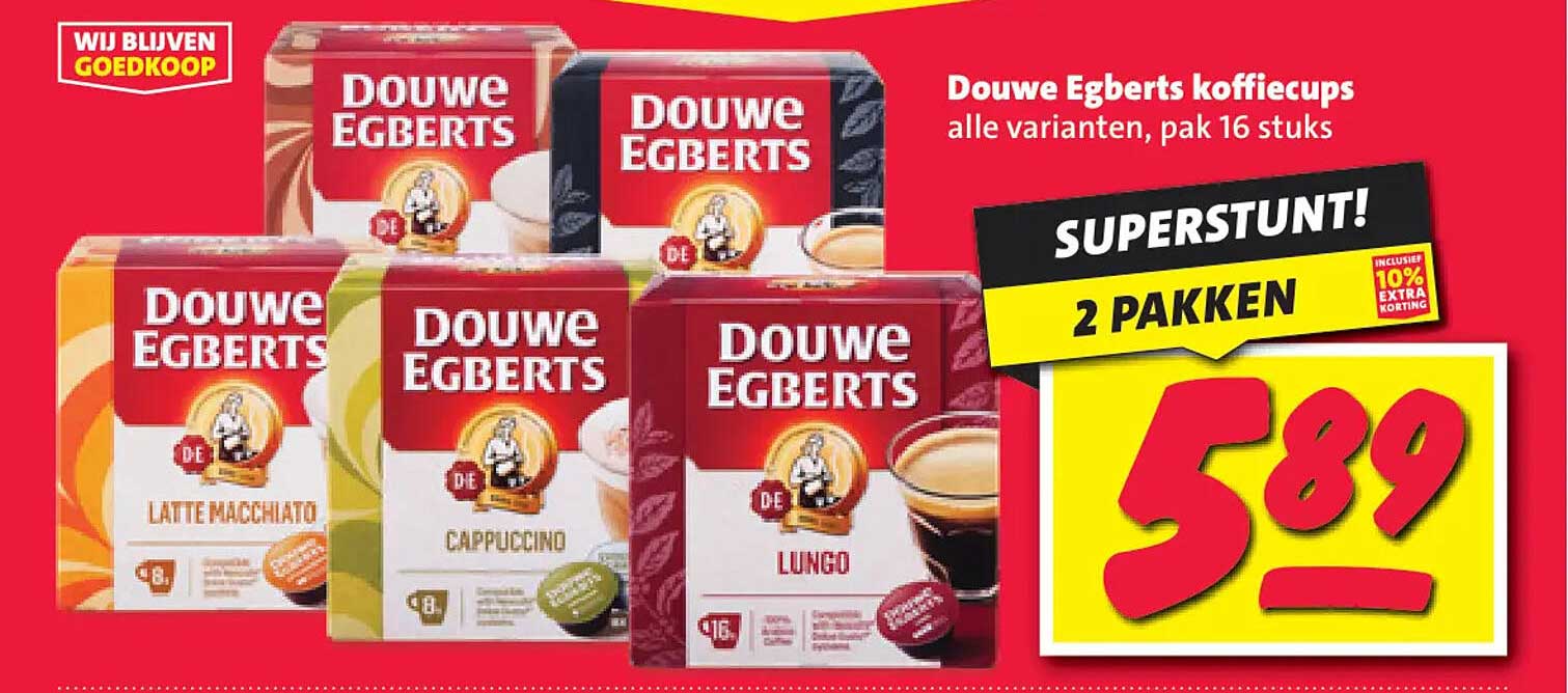 Douwe Egberts Koffiecups Alle Varianten, Pak 16 Stuks Aanbieding bij ...
