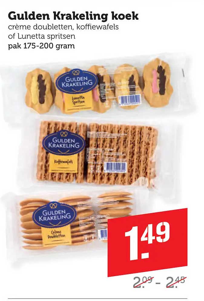 Gulden Krakeling Koek Crème Doubletten, Koffiewafels Of Lunetta ...