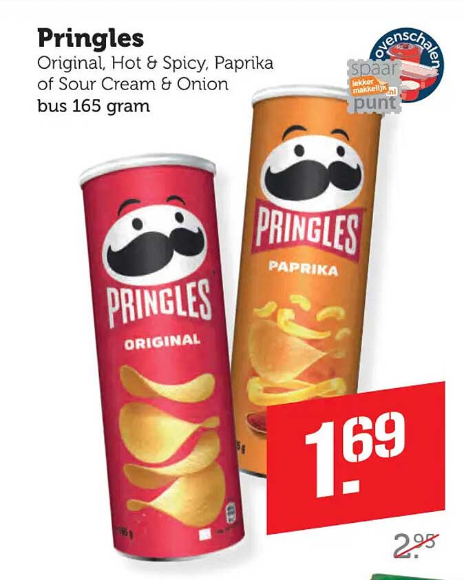 Pringles Original, Hot & Spicy, Paprika Of Sour Cream & Onion Bus 165 ...