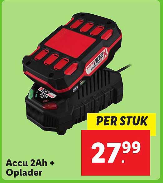 Accu 2Ah + Oplader Aanbieding bij Lidl - FolderFeest.nl