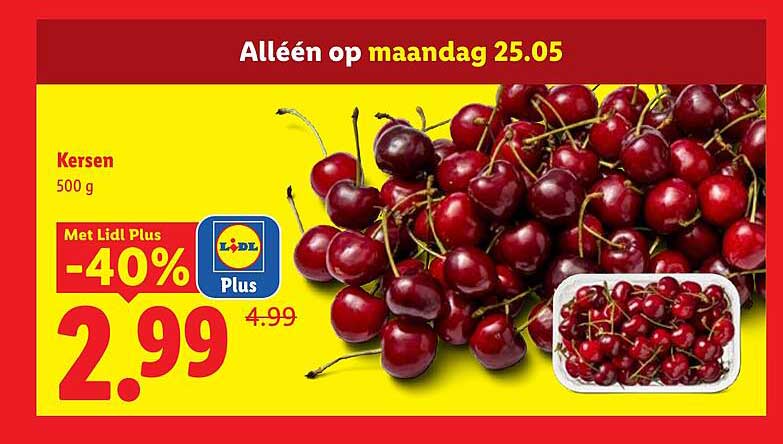 Kersen 500 G -40% Aanbieding bij Lidl - FolderFeest.nl