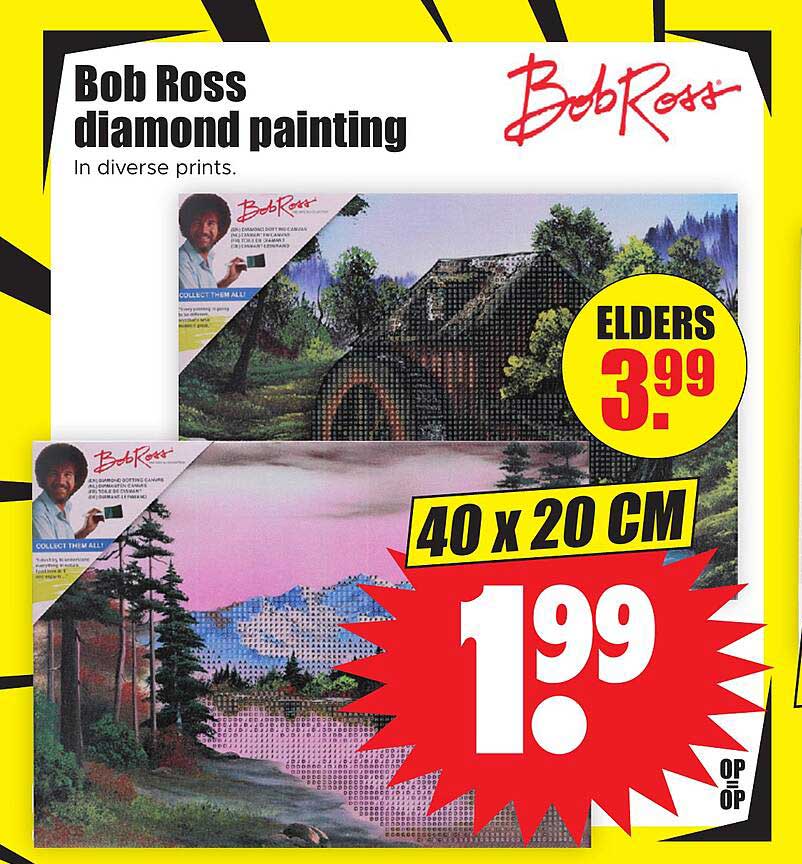 Bob Ross Diamond Painting Aanbieding bij Dirk - FolderFeest.nl