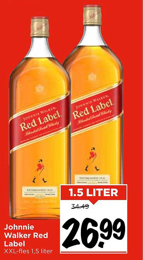 Johnnie Walker Red Label Aanbieding bij Vomar - FolderFeest.nl
