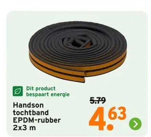 Handson Tochtband Epdm-Rubber 2X3 M Aanbieding bij GAMMA - FolderFeest.nl