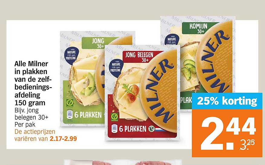 Alle Milner In Plakken Van De Zelfbedieningsafdeling aanbieding bij ...