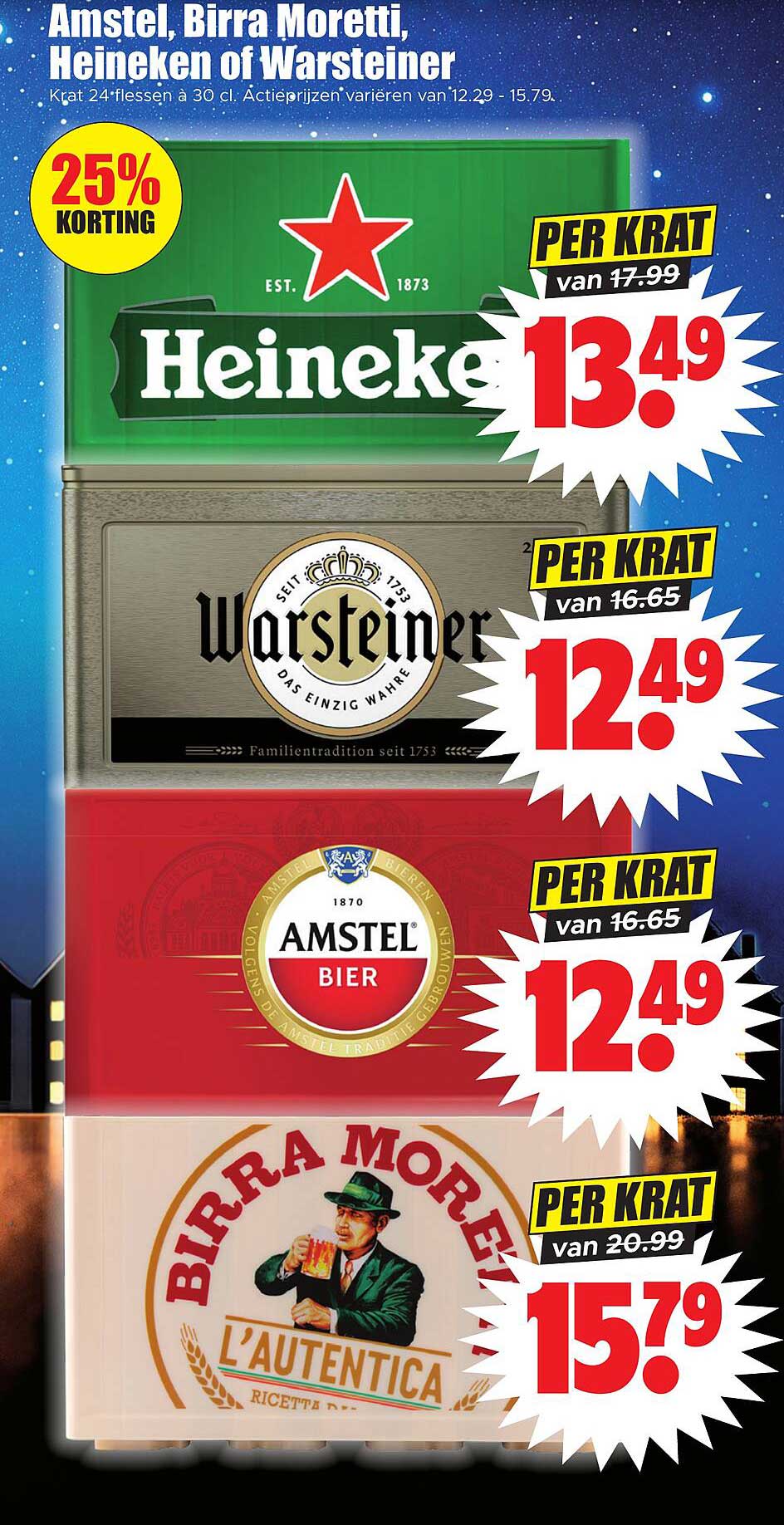 Amstel, Birra Moretti, Heineken Of Warsteiner aanbieding bij Dirk