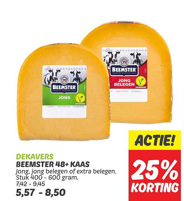 Beemster 48+ Kaas aanbieding bij Dekamarkt