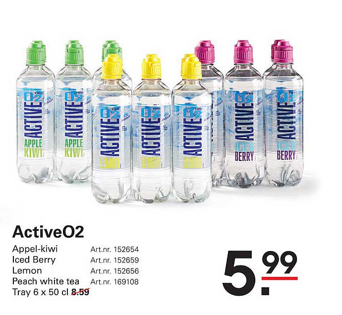 Activeo2 Appel-Kiwi, Iced Berry, Lemon, Peach White Tea Tray 6 X 50 Cl ...