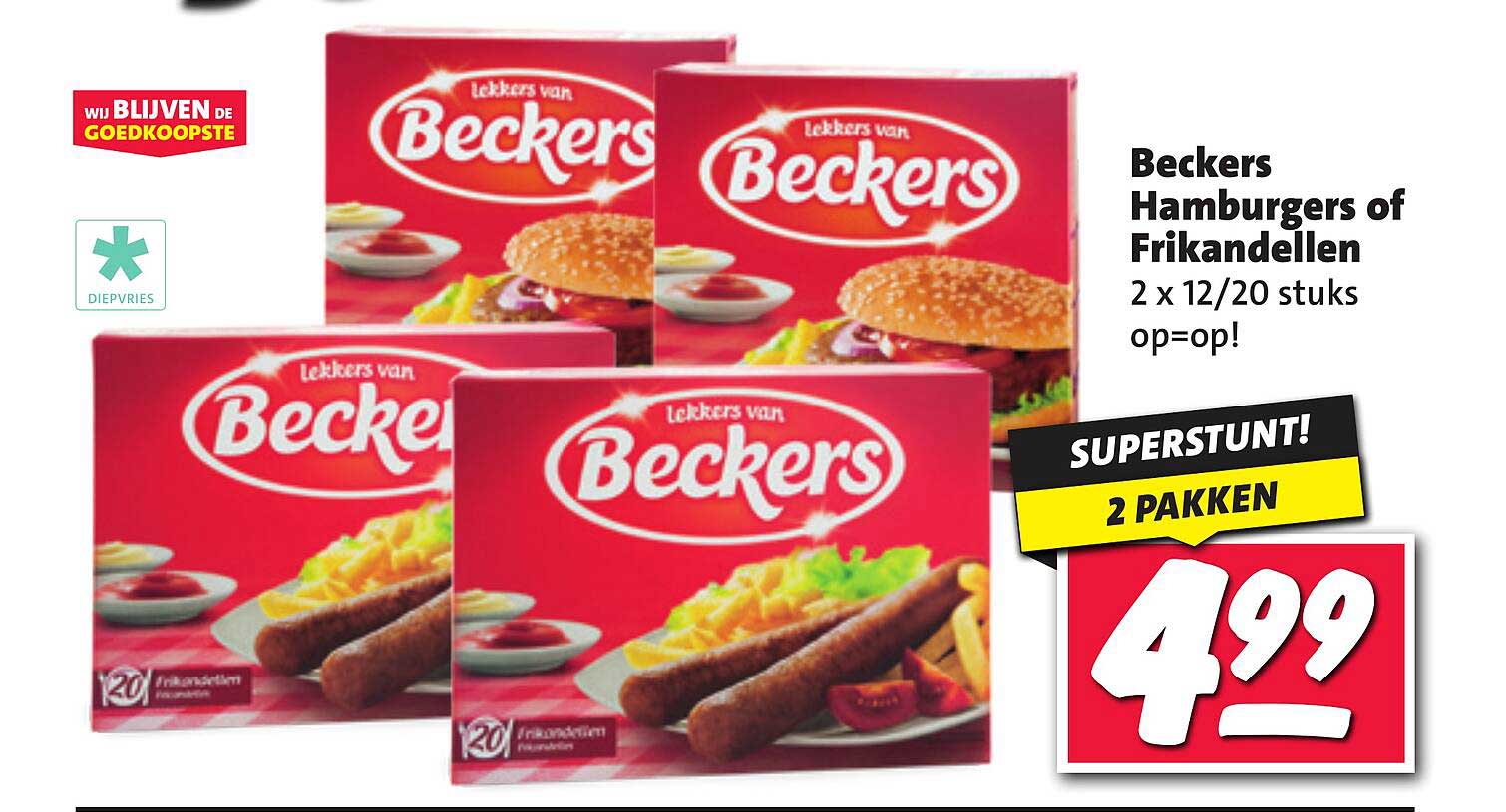 Beckers Hamburgers Of Frikandellen aanbieding bij Nettorama